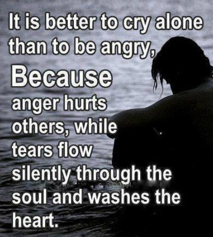 Its Better To Cry Alone Than To Be Angry | Love Quotes And Covers