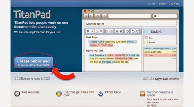 TITANPAD, una opción rápida para trabajar de forma colaborativa ...
