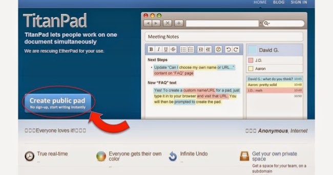 TITANPAD, una opción rápida para trabajar de forma colaborativa ...