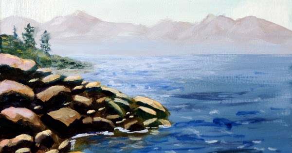 DAILY PAINTERS MARKETPLACE: Mark Webster - Small Mountain Lake Rocky Shores