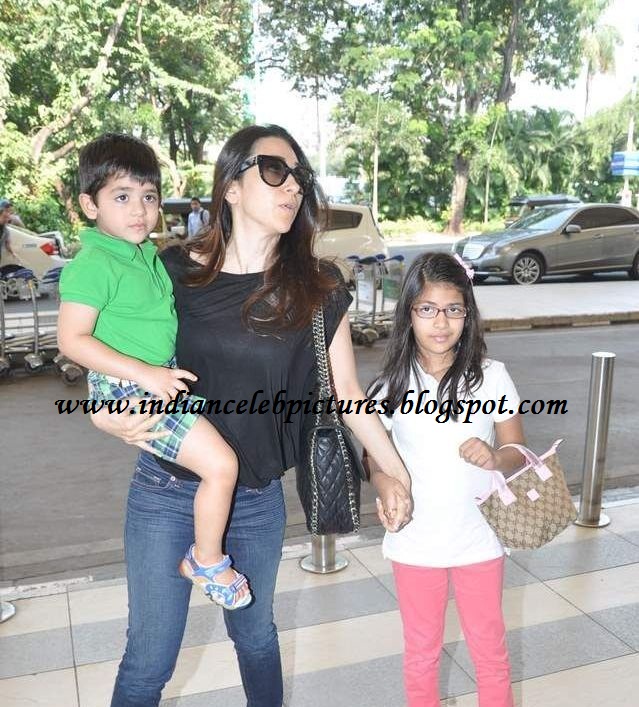 Indian Celebs: karishma kapoor with her kids