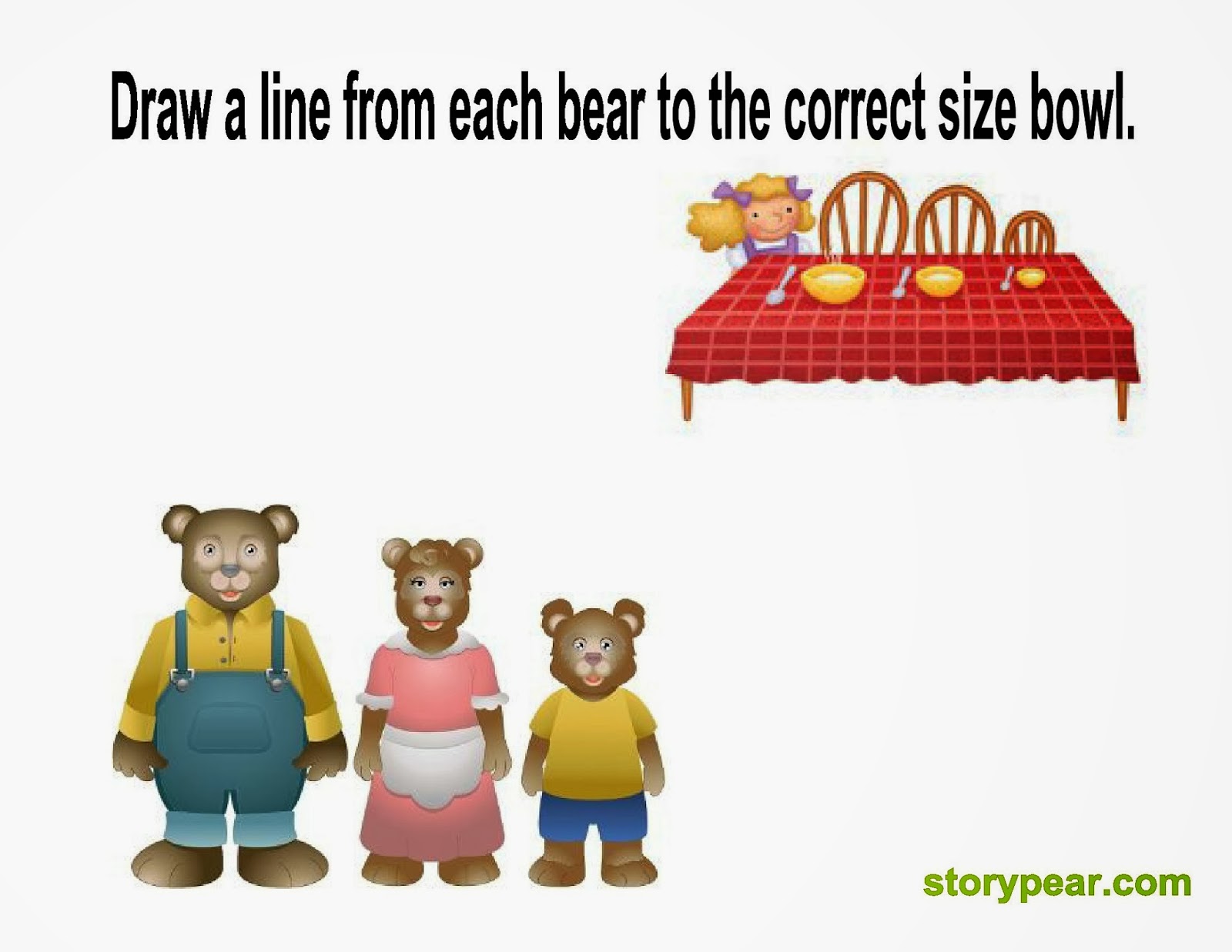Story Pear: Goldilocks and the Three Bears Activity