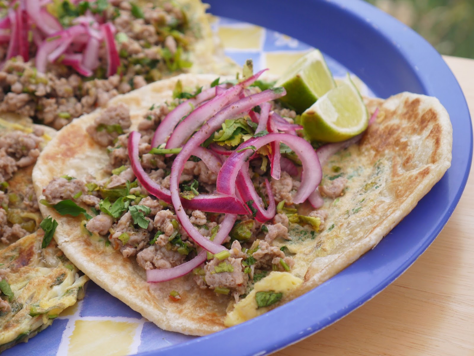This Muslim Girl Bakes: Chicken Paratha Wraps with Pink Chilli Onions.