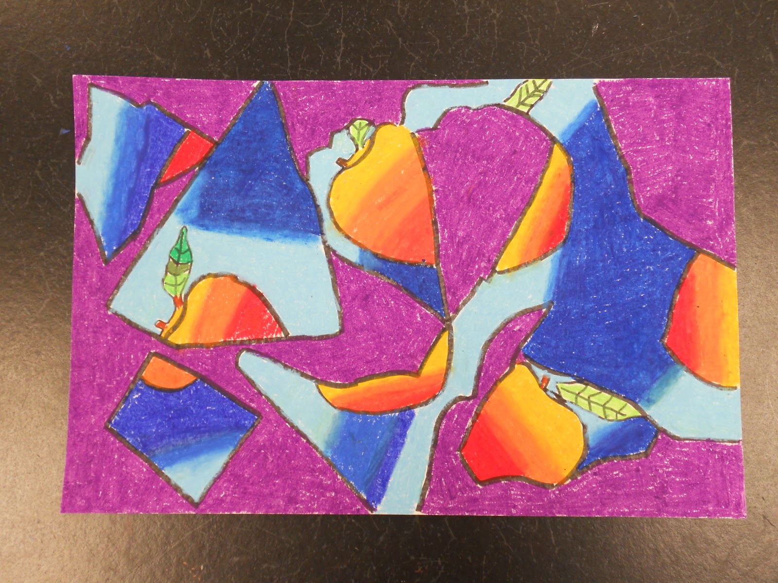 Octorara JHS ART: 7th Grade-VALUE-Cubism Oil Pastels