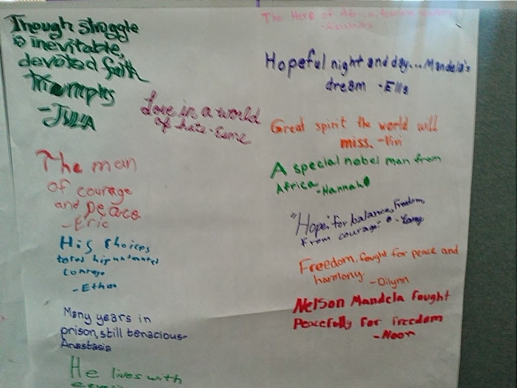 Krueger Connection-Grade 5: 6 Word Memoir Poems~Honoring Nelson Mandela