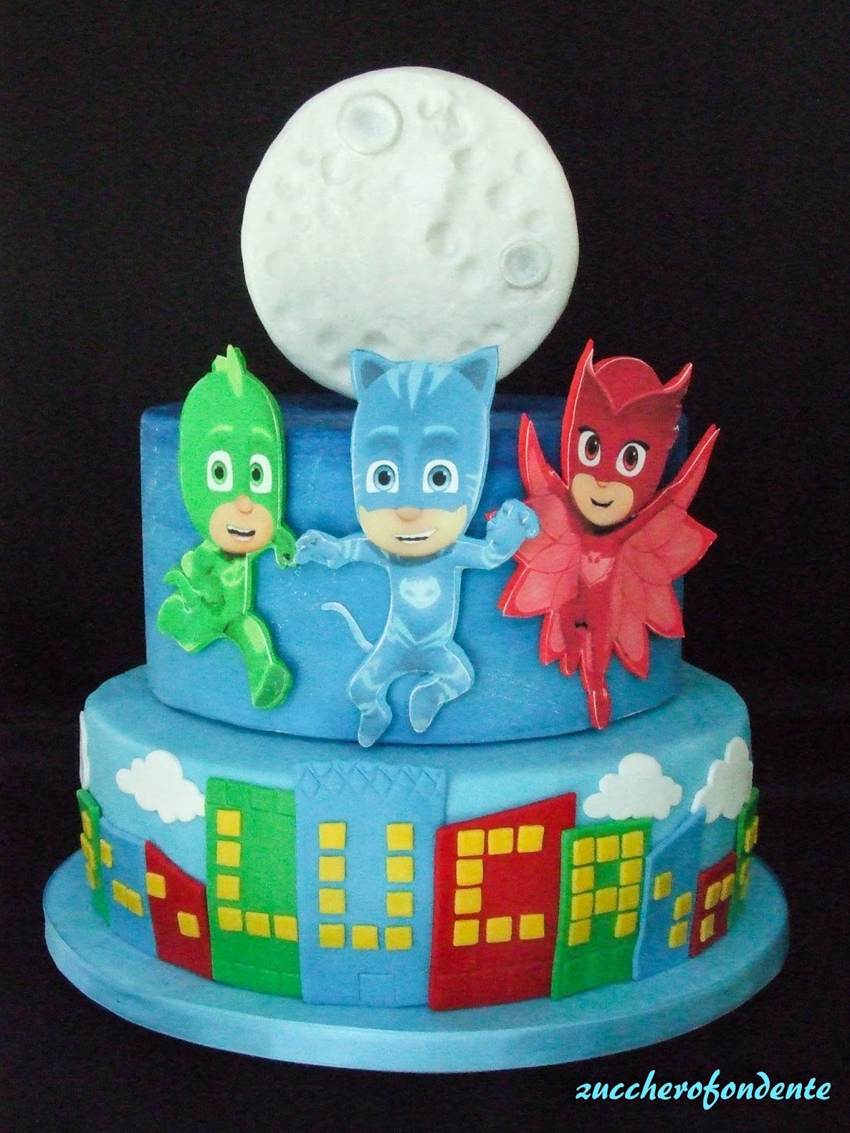 zuccherofondente: Torta Superpigiamini - PJ Mask Cake
