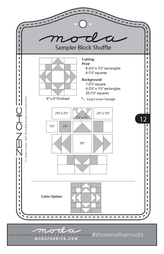Fort Worth Fabric Studio: Moda Sampler Block Shuffle {Block 12}