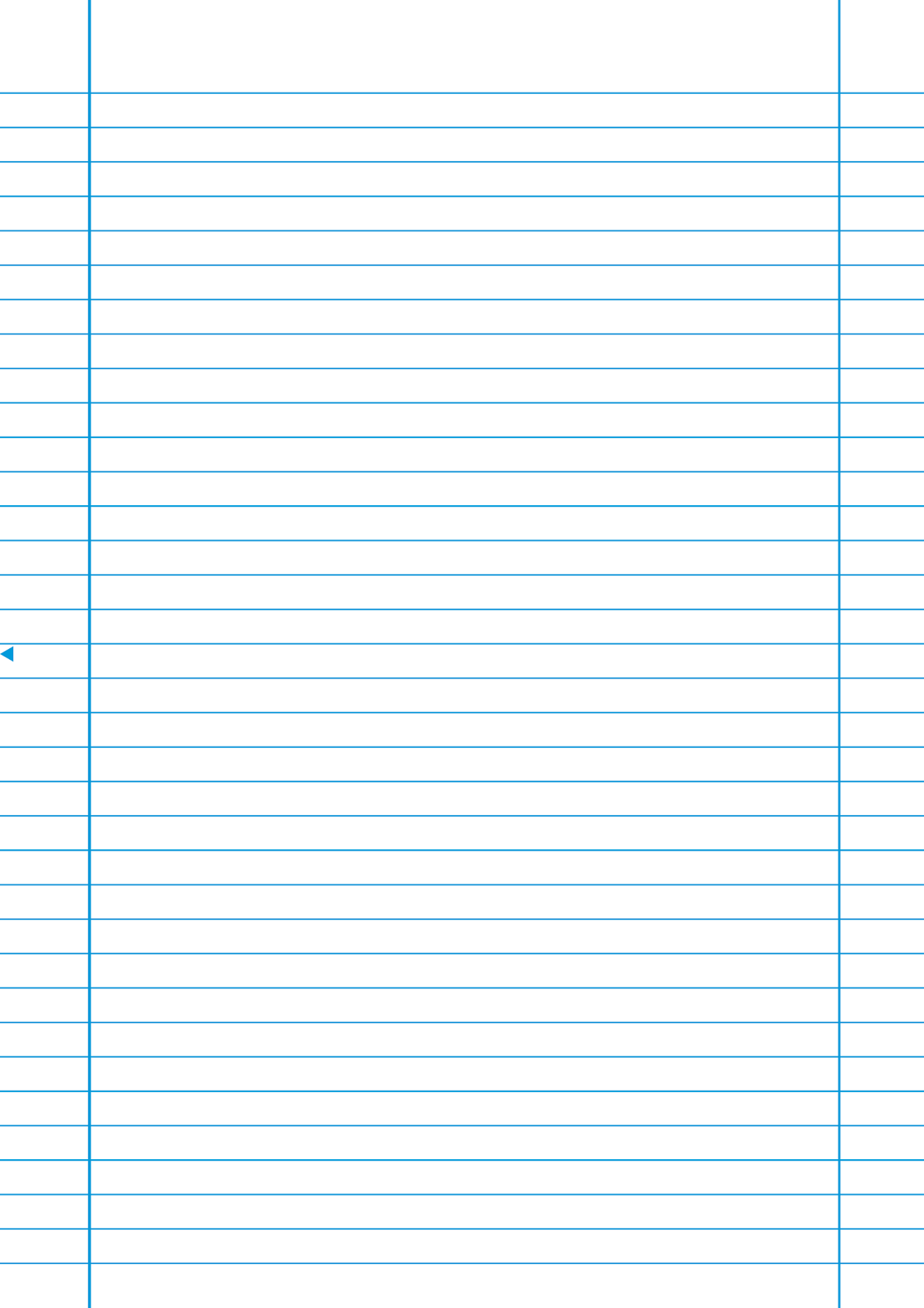 Folha de Papel Pautado para imprimir Azul