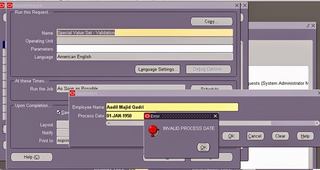 Data and Technology: Oracle R11/R12 Special Value Set