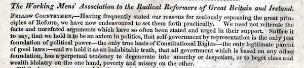 William Cuffay: 1778 - 1870: The People's Charter 1836