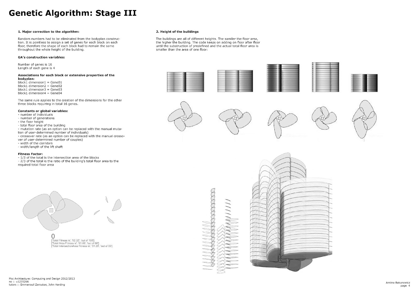 msc architecture: computing and design : Amiina's Genetic Algorithm