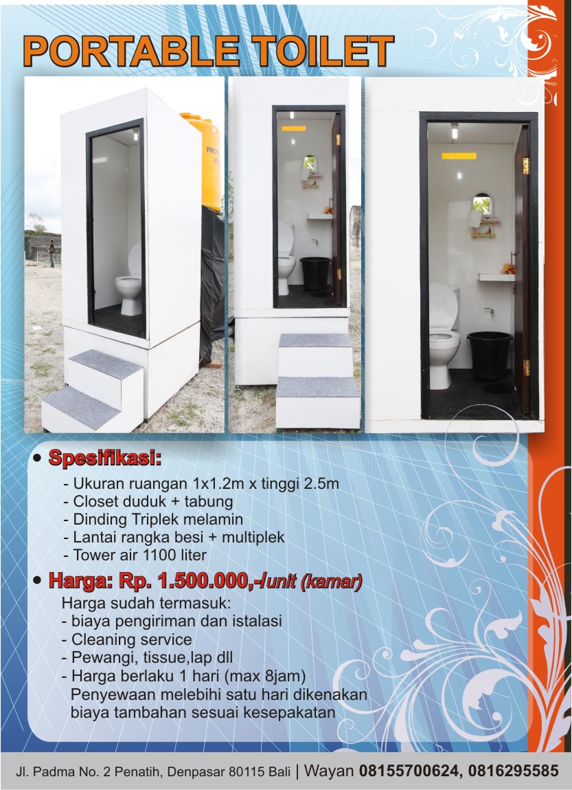 Sewa portable toilet di Bali call 08155700624