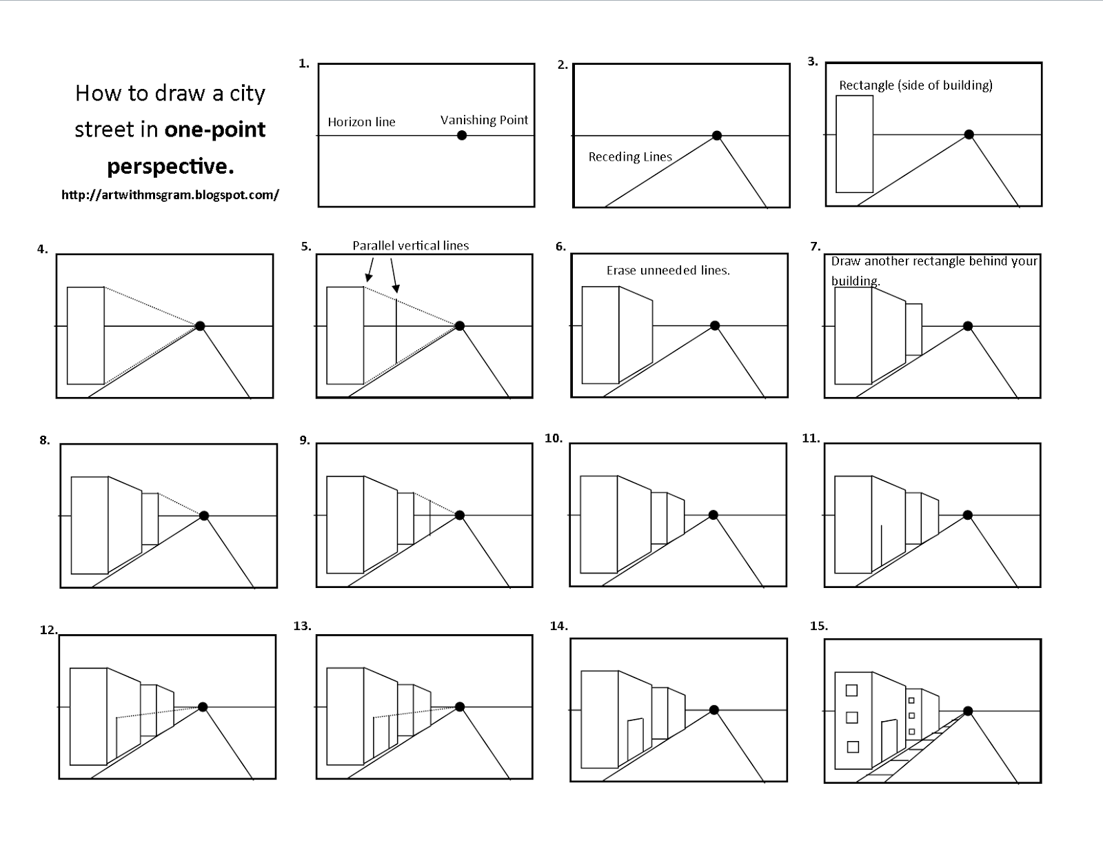 One Point Perspective Art Lesson One Point Perspective Art Lesson