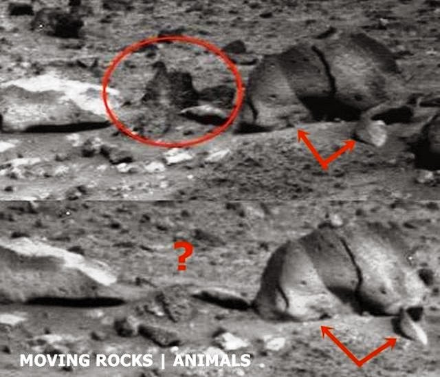 Mystery of the moving rocks on Mars photographed by the Spirit in 2009