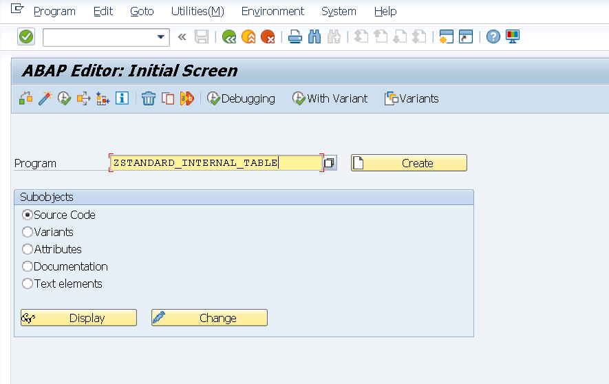 SAP TECH: Example for Standard Internal Table