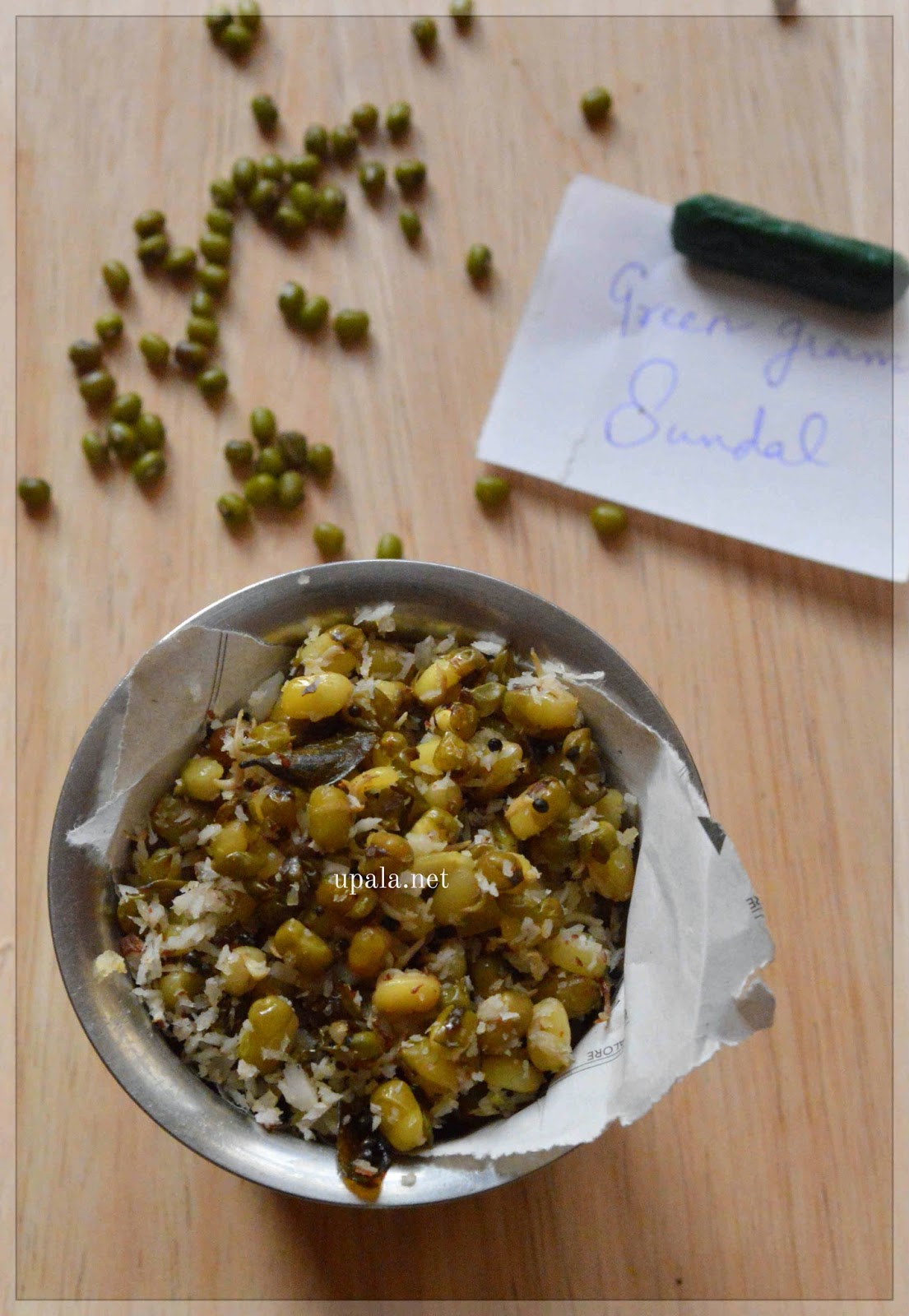 Upala: Sprouted green gram sundal/Pasi payaru sundal
