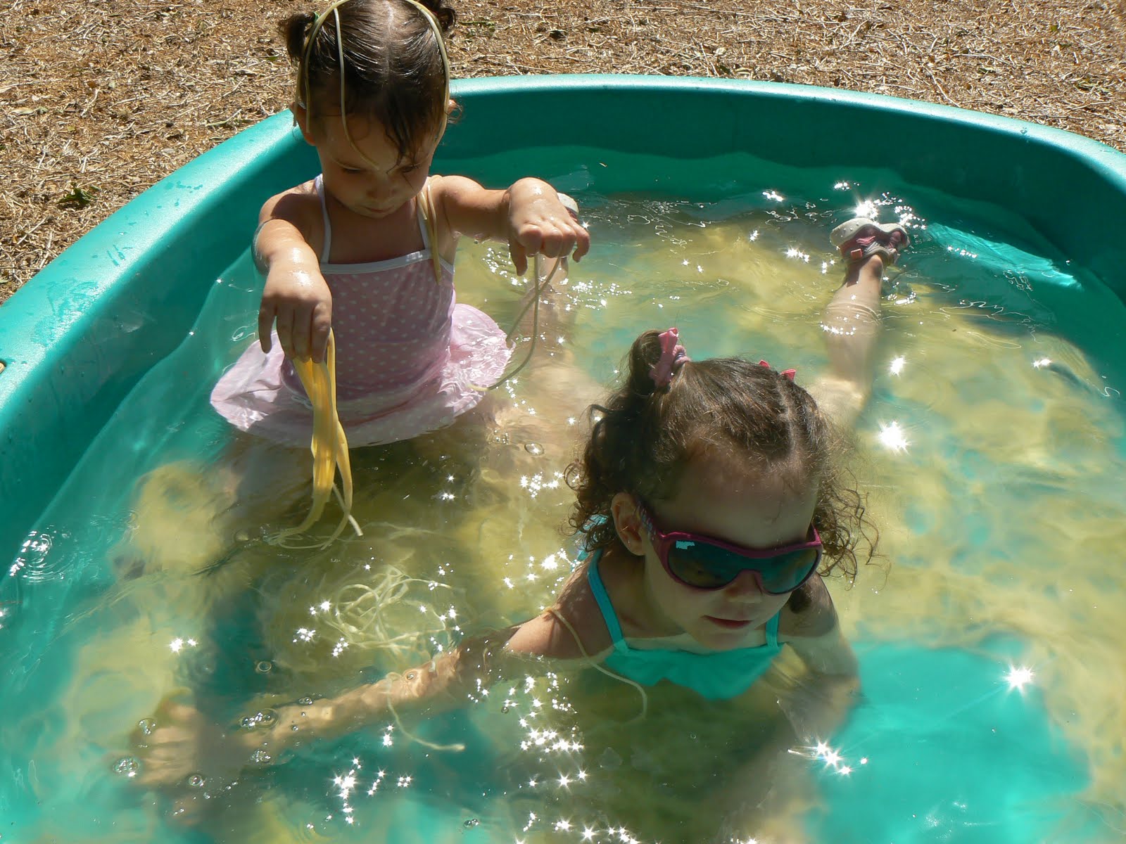 Having Fun at Home: Spaghetti in the Kiddie Pool