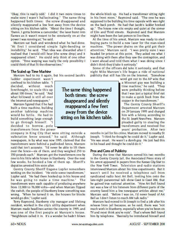 GenX-Empath to Infinity: Mike Marcum's Time Machine Experiments