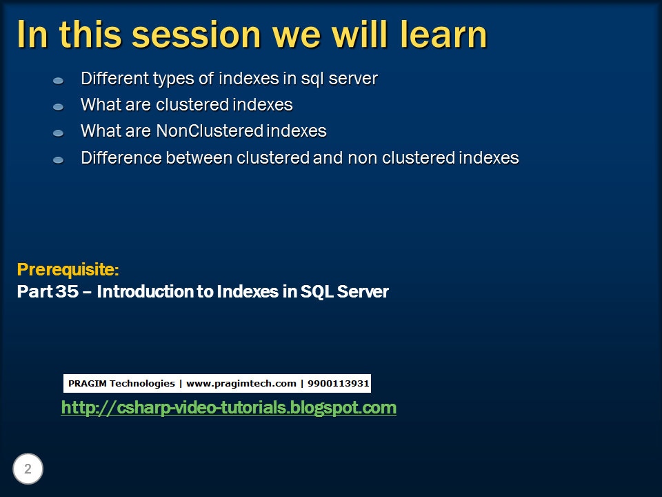 Sql server, .net and c# video tutorial: Part 36 - Clustered ... Sql server, .net and c# video tutorial: Part 36 - Clustered ...