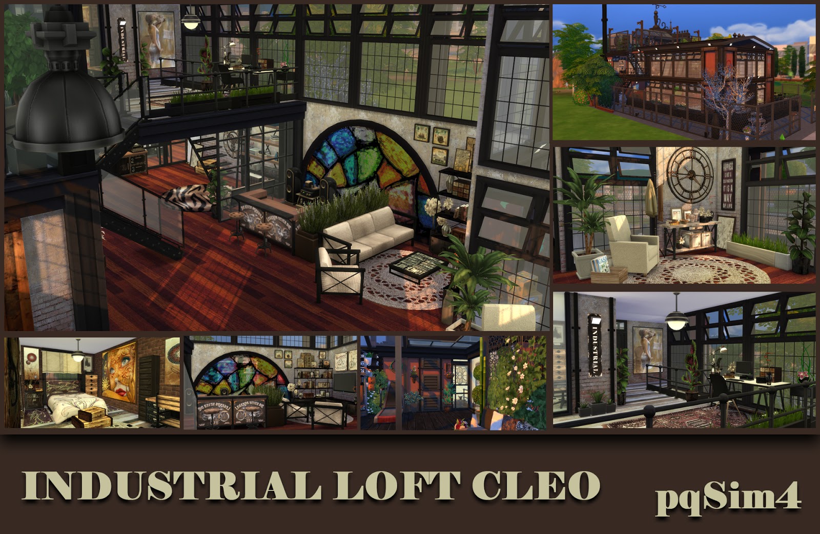 Industrial Loft "Cleo". Sims 4 Custom Content.