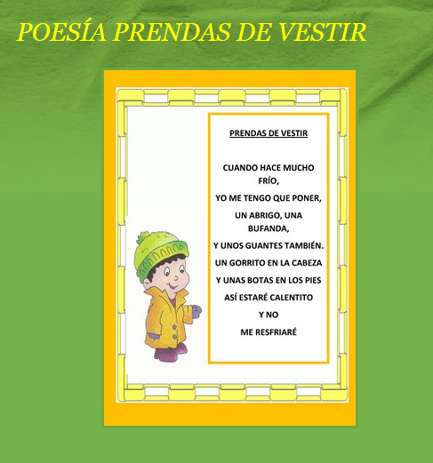 Recursos Tics Infantil: POESÍA LAS PRENDAS DE VESTIR