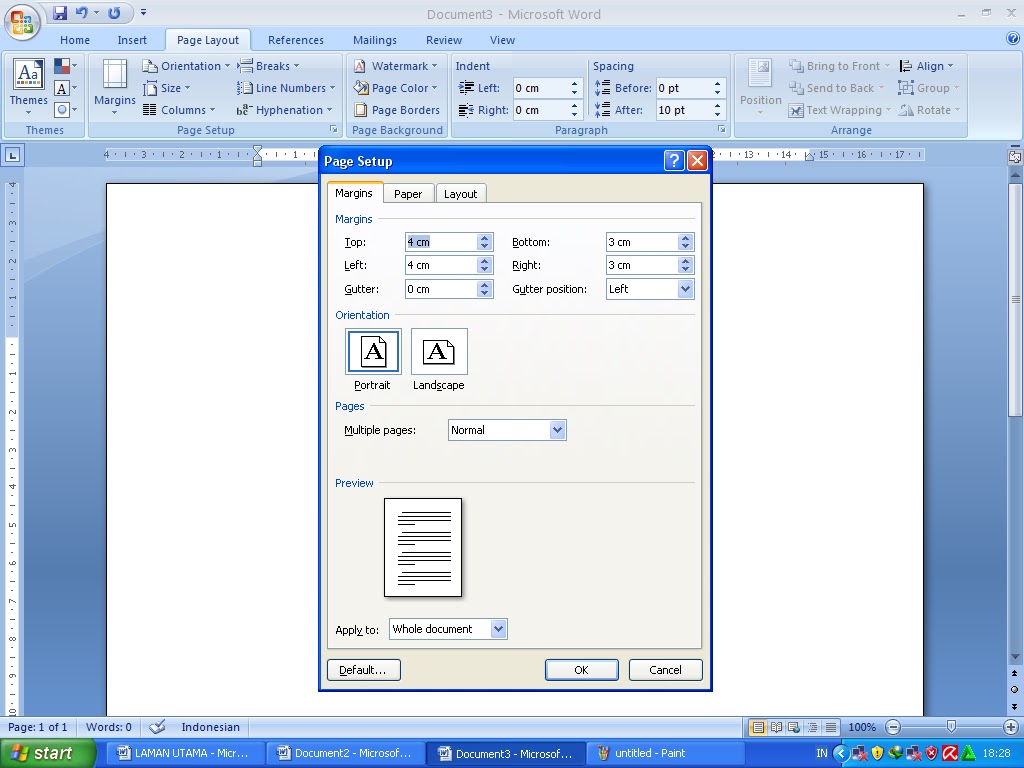 Langkah-langkah Pengaturan Page Setup - Ruang Belajar