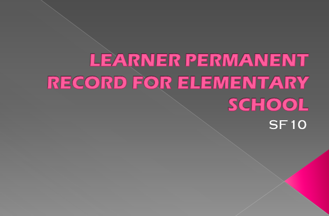 LAWANAN: Learner Permanent Record for Elementary School (SF10)