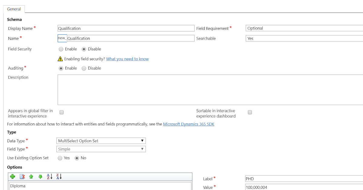Dynamics 365 - CRM: Dynamics 365 - MultiSelect Option Set