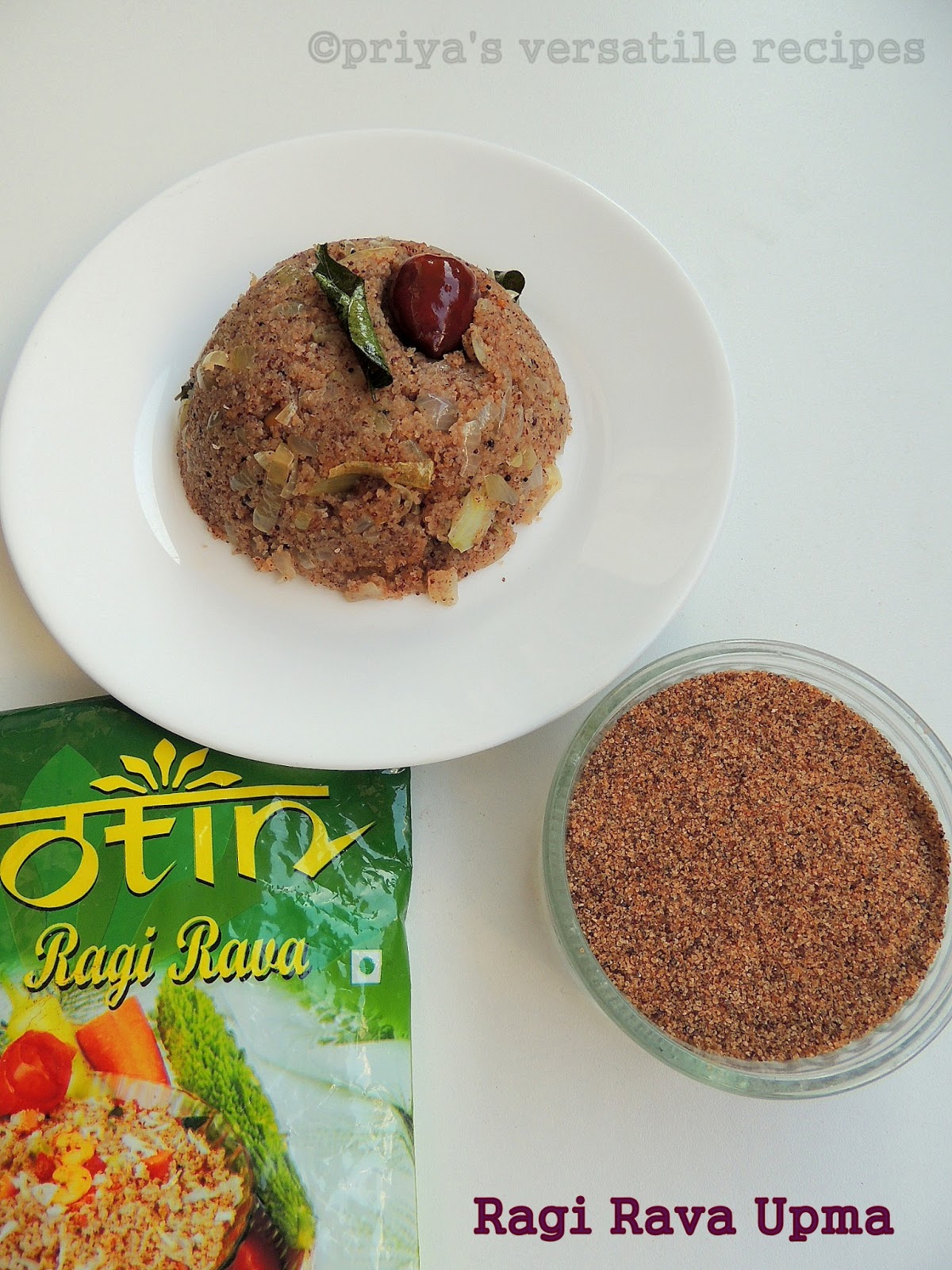Priya's Versatile Recipes: Ragi Rava Upma