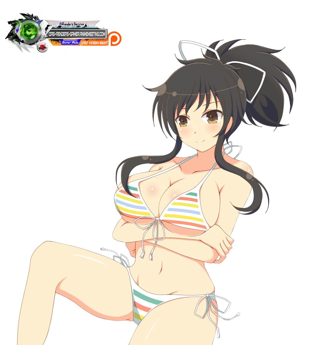 Senran Kagura Asuka Mega Big Sexy Color Bikini Render