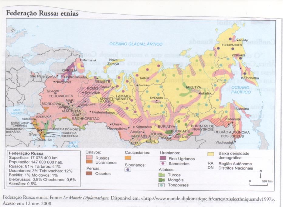 Professor Wladimir - Geografia: Etnias da Federação Russa