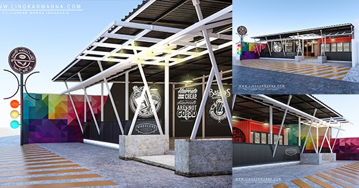 LINGKAR WARNA: Konsep desain Warkop low budget dengan permainan baja ringan