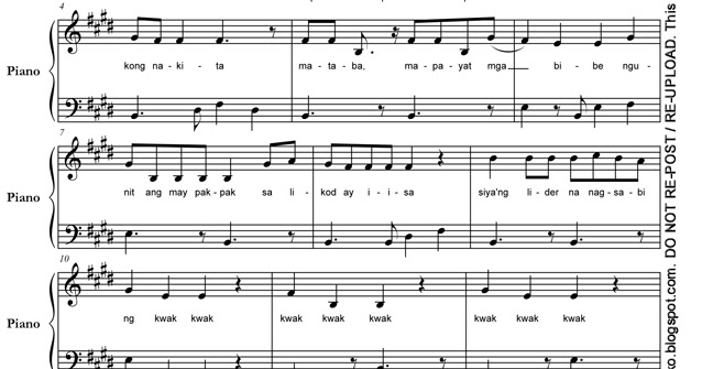 filipino folk song no. 13 - tatlong bibe | PianistAko free OPM piano ...