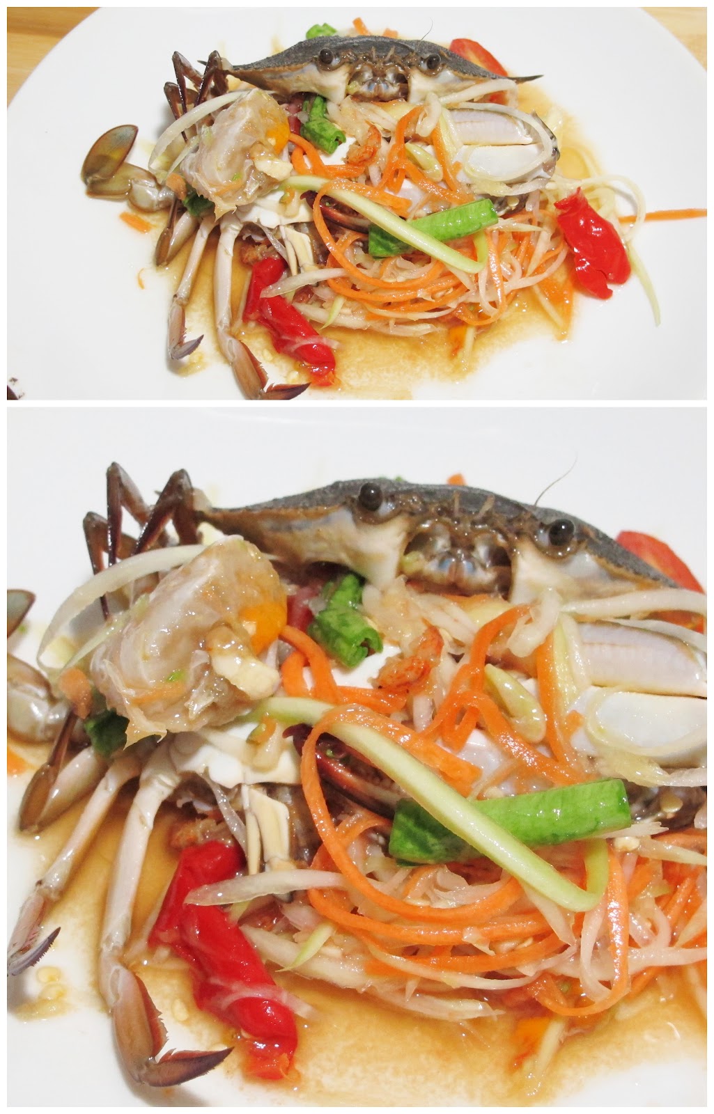 KitchenAholics: Som Tam with Salted Crab : ส้มตำปู