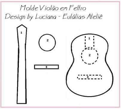 Moldes de Violão em Feltro com Moldes para Tema Caipira - Ideias Criativas