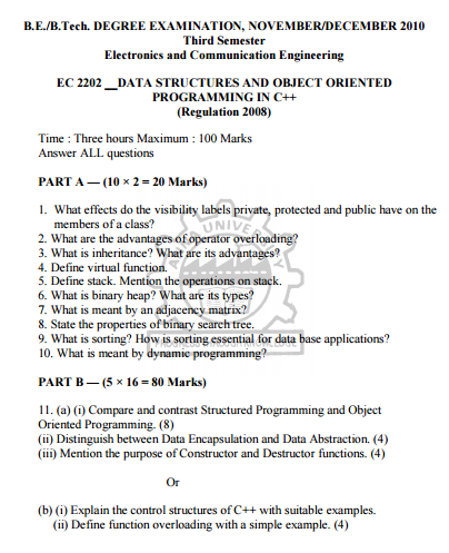 EC2202 Data Structures and Object Oriented Programming in C++ Nov Dec ...