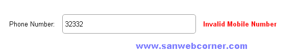 Mobile Number Validation For Ten Digits And Numbers Using Javascript