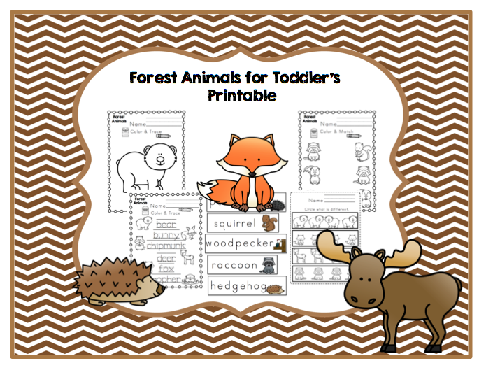 Forest Animals for Toddler's Printable ~ Preschool Printables