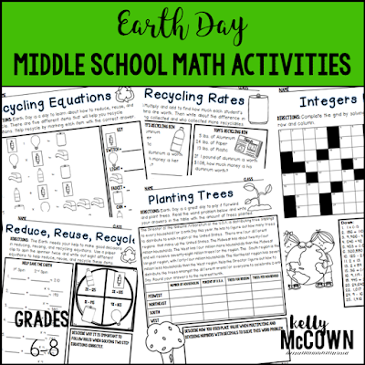 Kelly McCown: Earth Day Middle School Math Activities