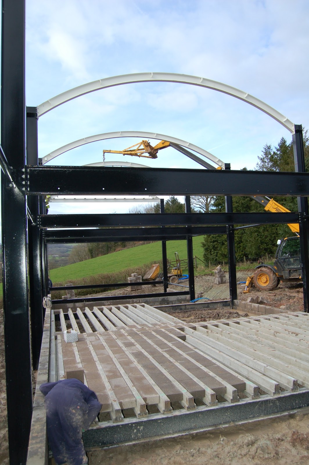 Woodhayes: Basement block work , curved beams and block and beam floor ...