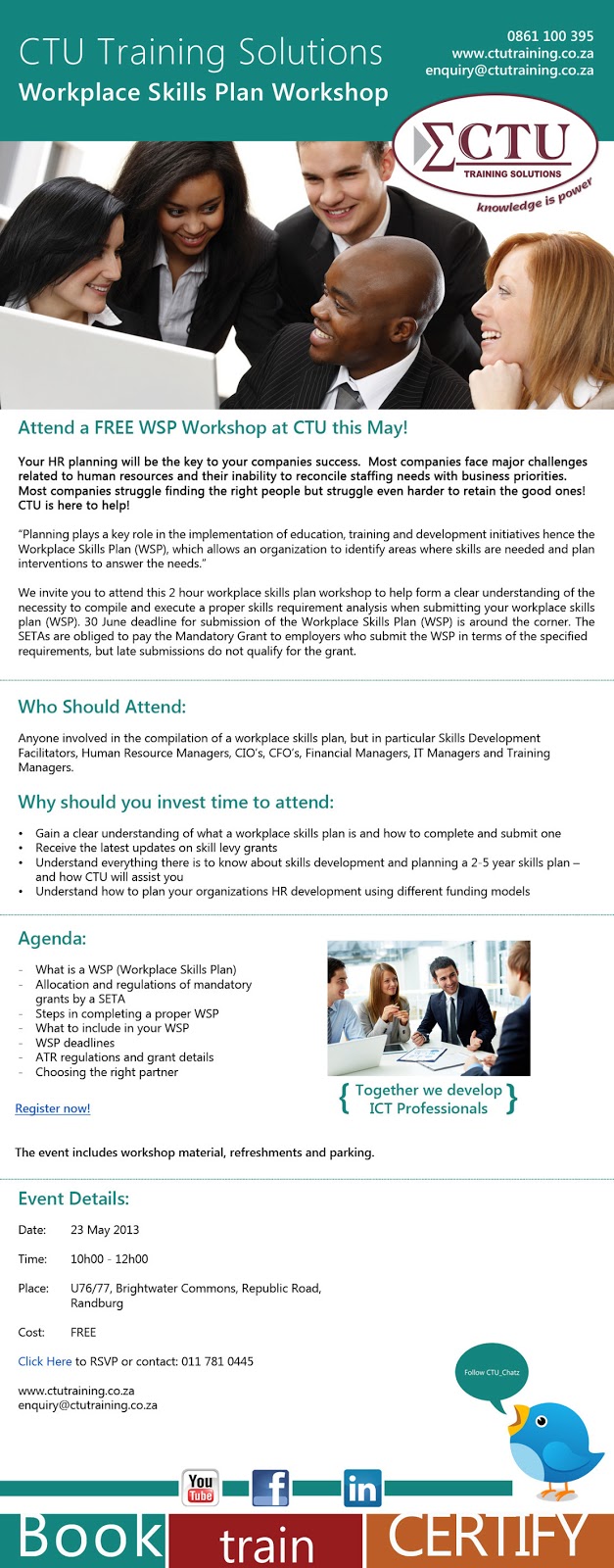 Workplace Skills Plan Workshops at CTU | CTU Training Solutions Chatz