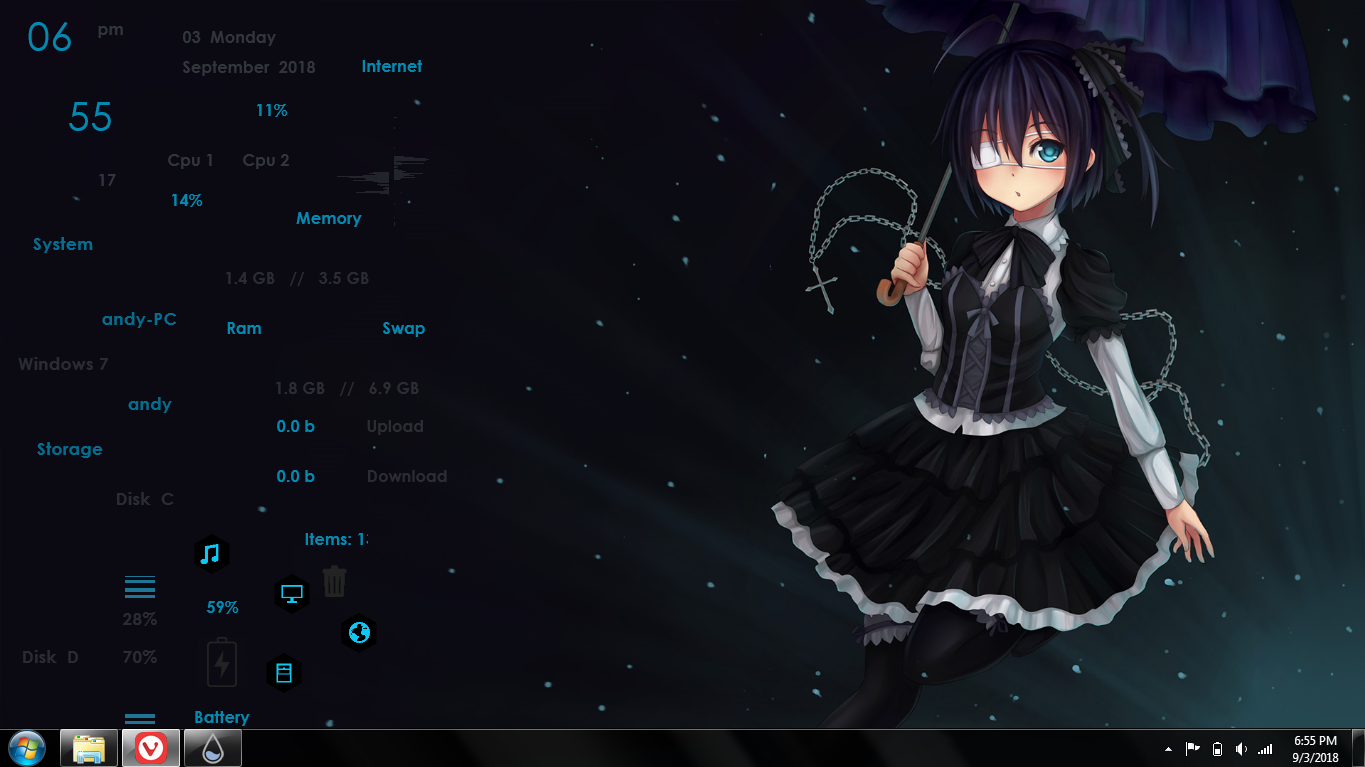 Rainmeter Anime Skin By Suomiotakuanimesuomi On Deviantart