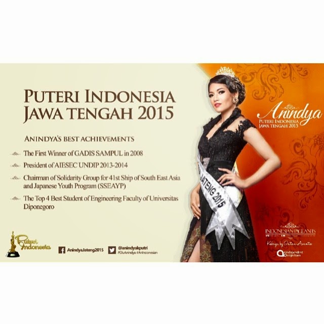 10 Foto Cantik Anindya Kusuma Putri - Puteri Indonesia 2015 | 10 Daftar