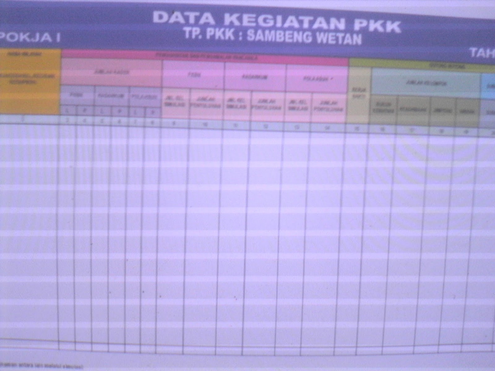 galery pendidikan: Papan Data PKK Format Terbaru