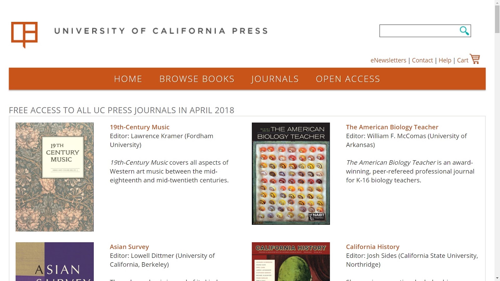 La píldora: Acceso a los contenidos de UC Press