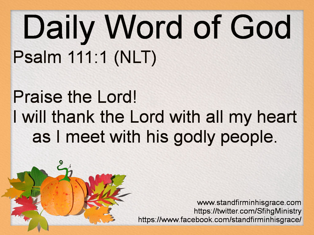 Stand Firm in His Grace: Daily Word of God - Psalm 111:1