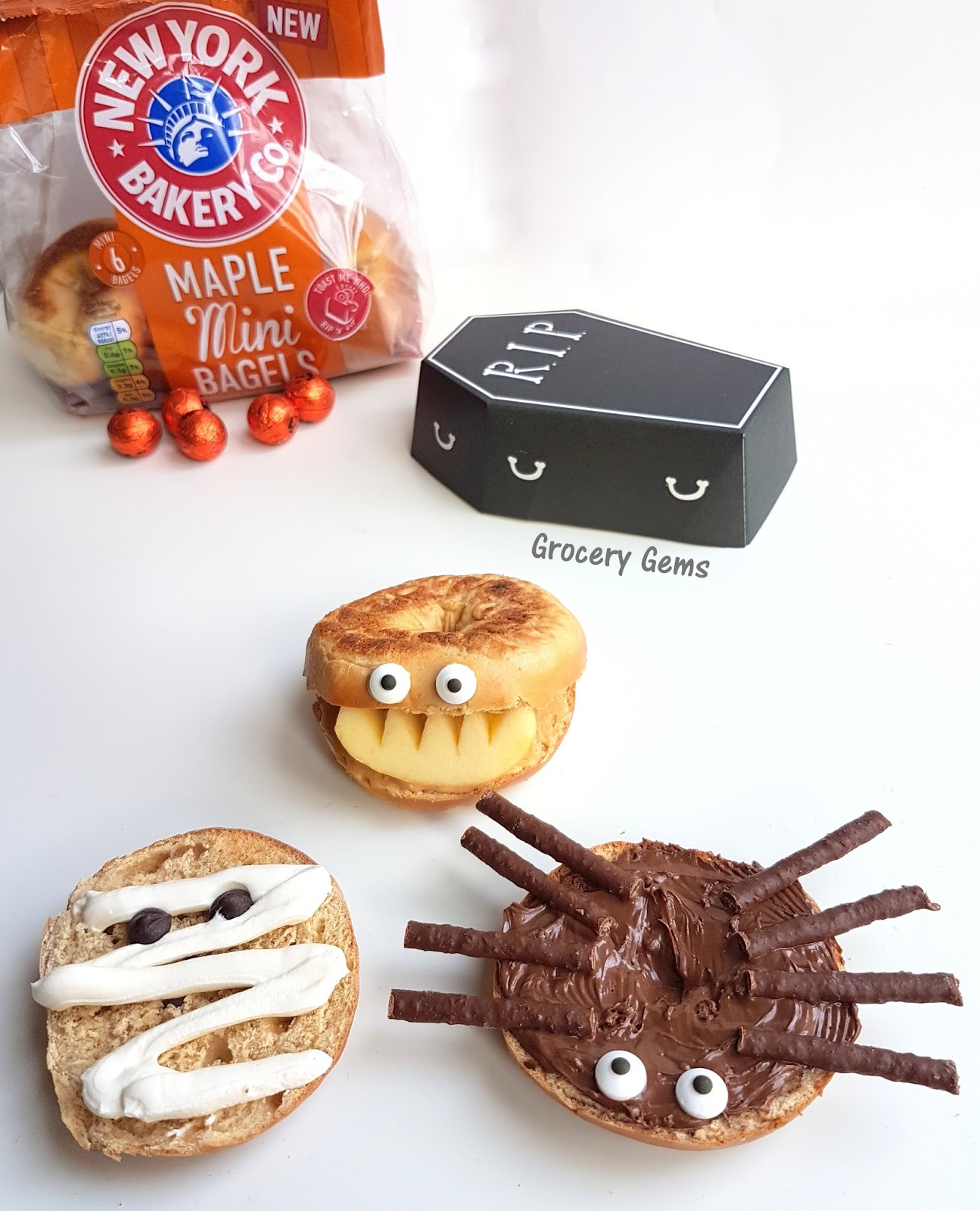 Grocery Gems: New York Bakery Co Maple Mini Bagels & Easy Halloween ...