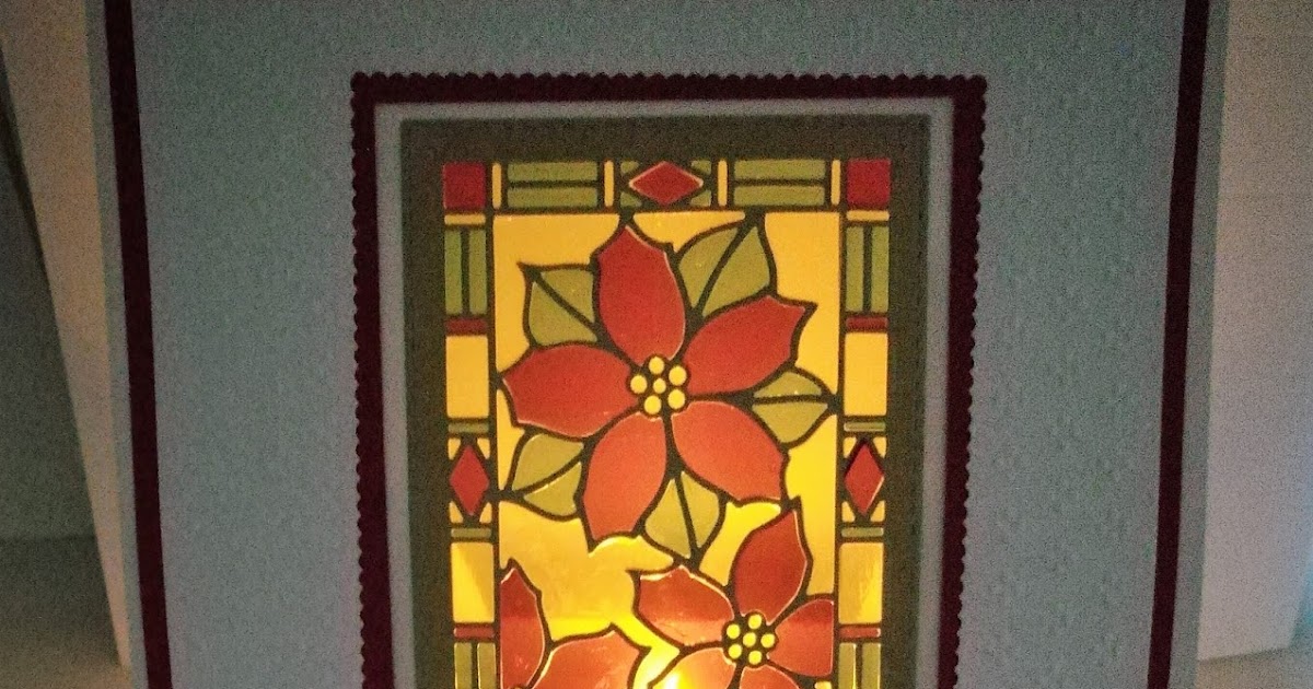 Cards made by Beckie: Poinsettia Stained Glass Window Card