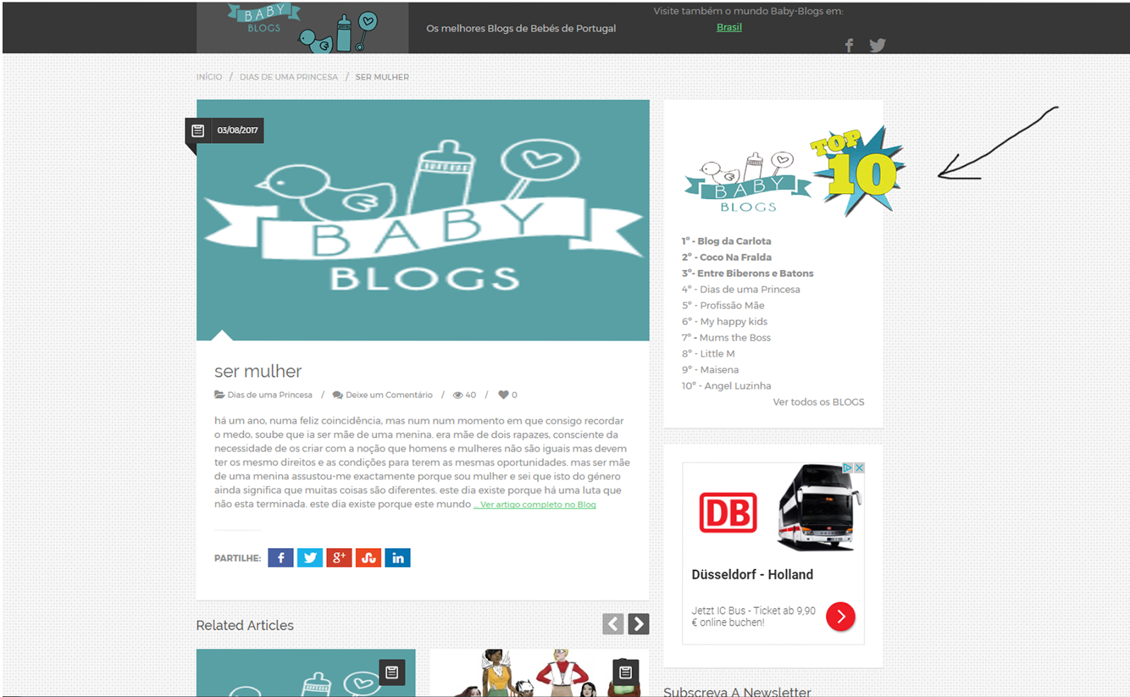 |Blogging| Top 10 Baby Blogs em Portugal - A Mulher do 31