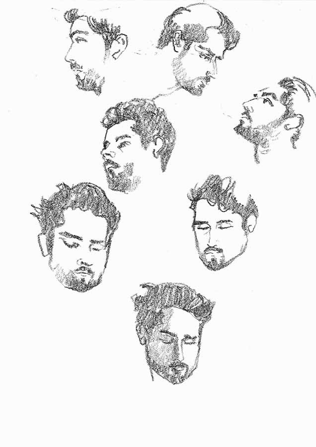 DRAWINGS DAILY: seven heads